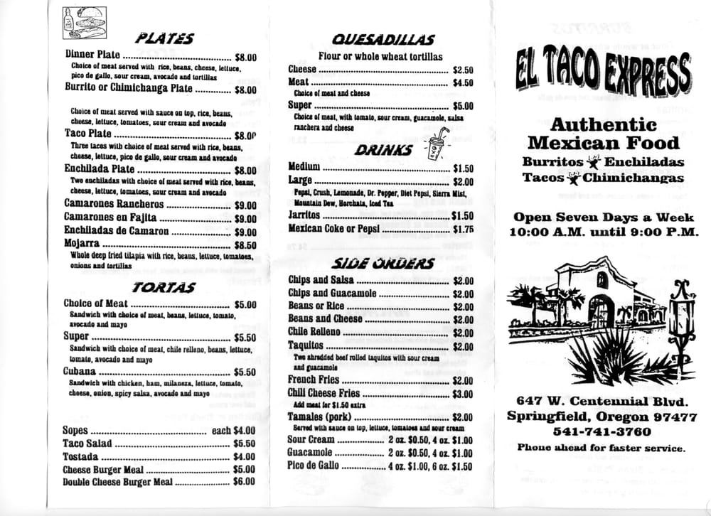 El Taco Express Menu: Authentic Mexican Delights Await!